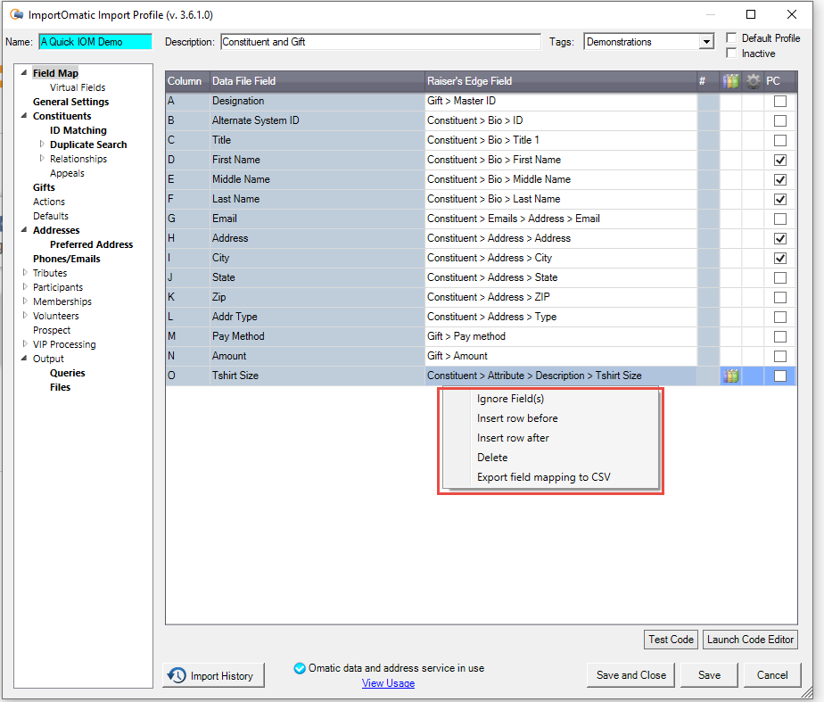 How To Add or Remove a Column Within an Existing Profile