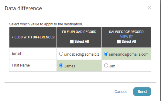 How to Update Destination Records with Data Differences