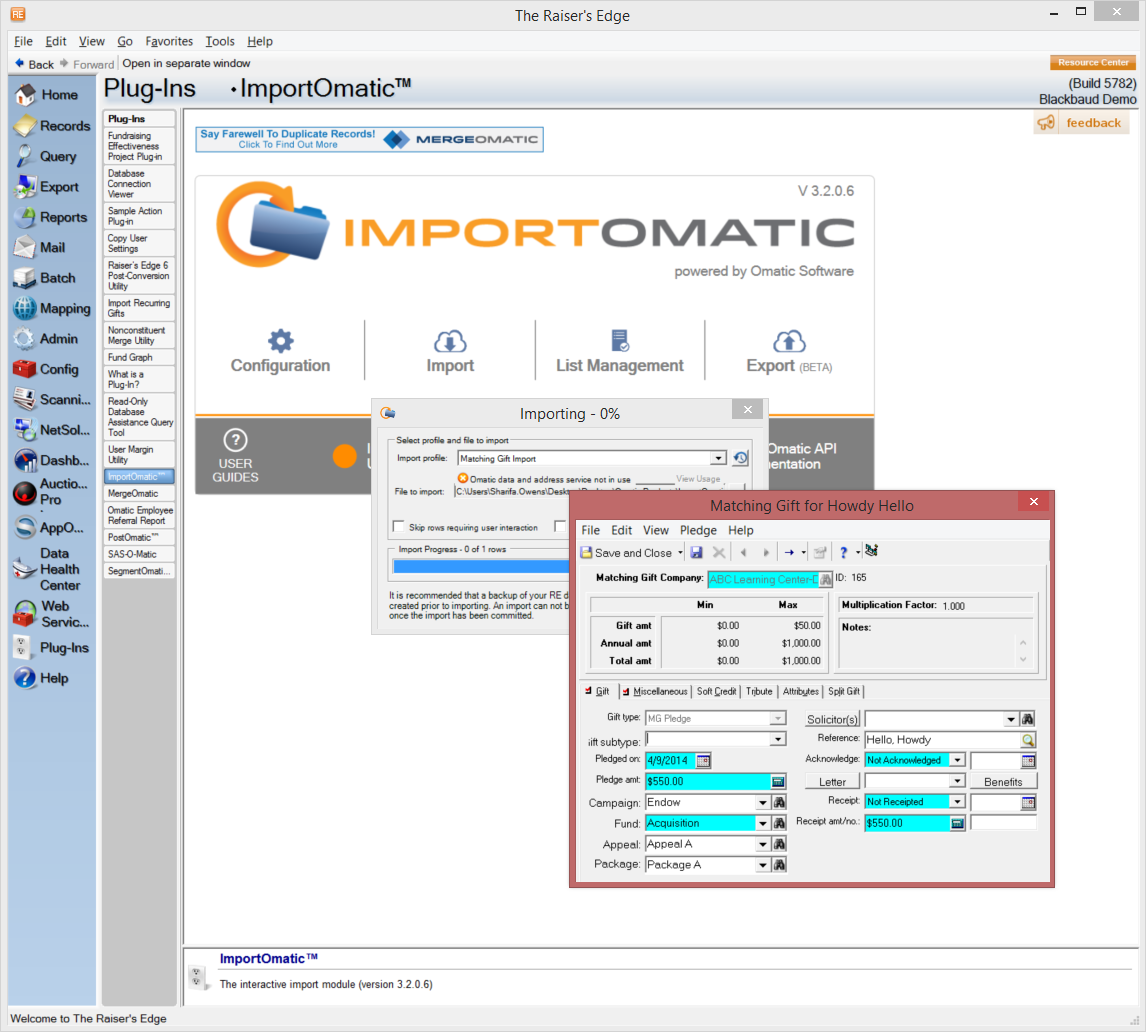 How to Import Matching Gifts