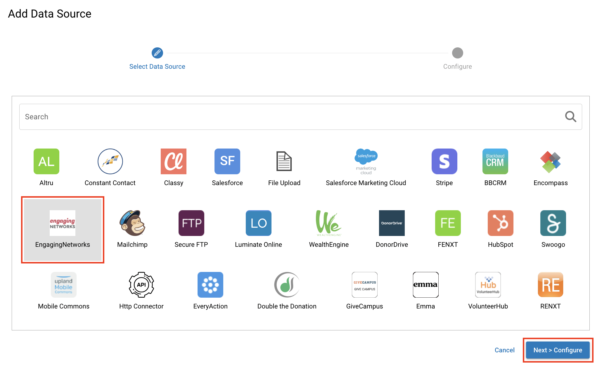 How to Create a New Engaging Networks Data Source
